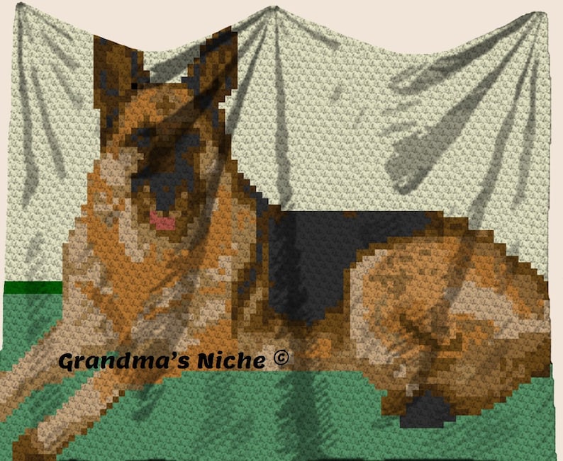 German Shepherd - Crochet Blanket C2C Pattern, “written Instructions ...