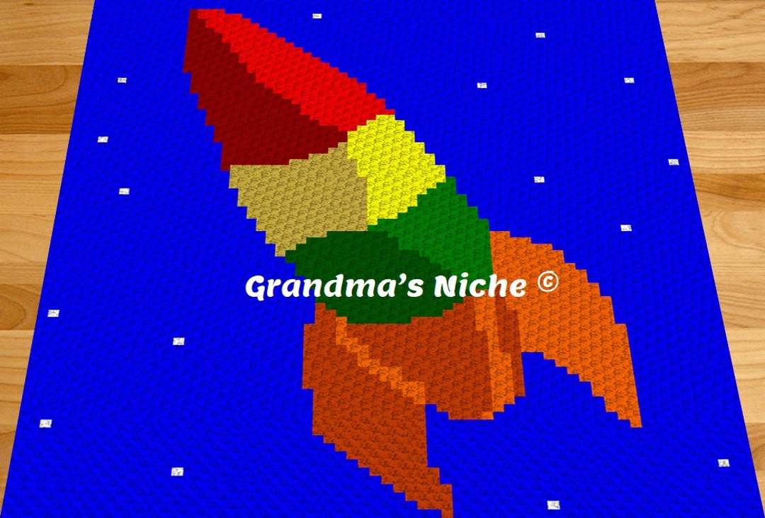 Rocket-child Size -crochet Blanket C2C Pattern, “written Instructions ...