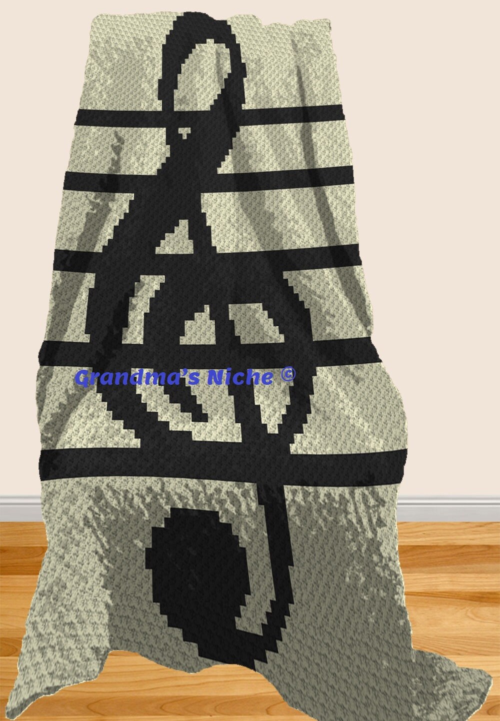 Treble Clef Crochet Blanket C2C Pattern written - Etsy