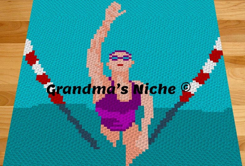 Lap Swimmer - Crochet Blanket C2C Pattern, “written Instructions ...