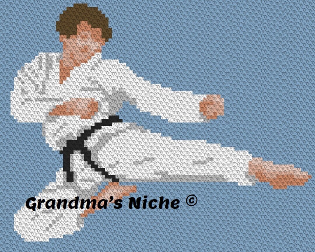 Karate - Crochet Blanket C2C Pattern, “written Instructions”, Tunisian ...