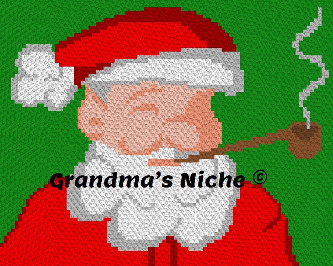 Santa With Pipe - Crochet Blanket Pattern, C2C, Tunisian Crochet ...