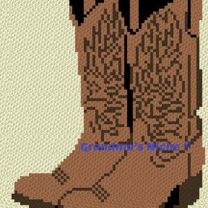 Cowboy Boots - Crochet Blanket Pattern, C2C, Tunisian Crochet ...