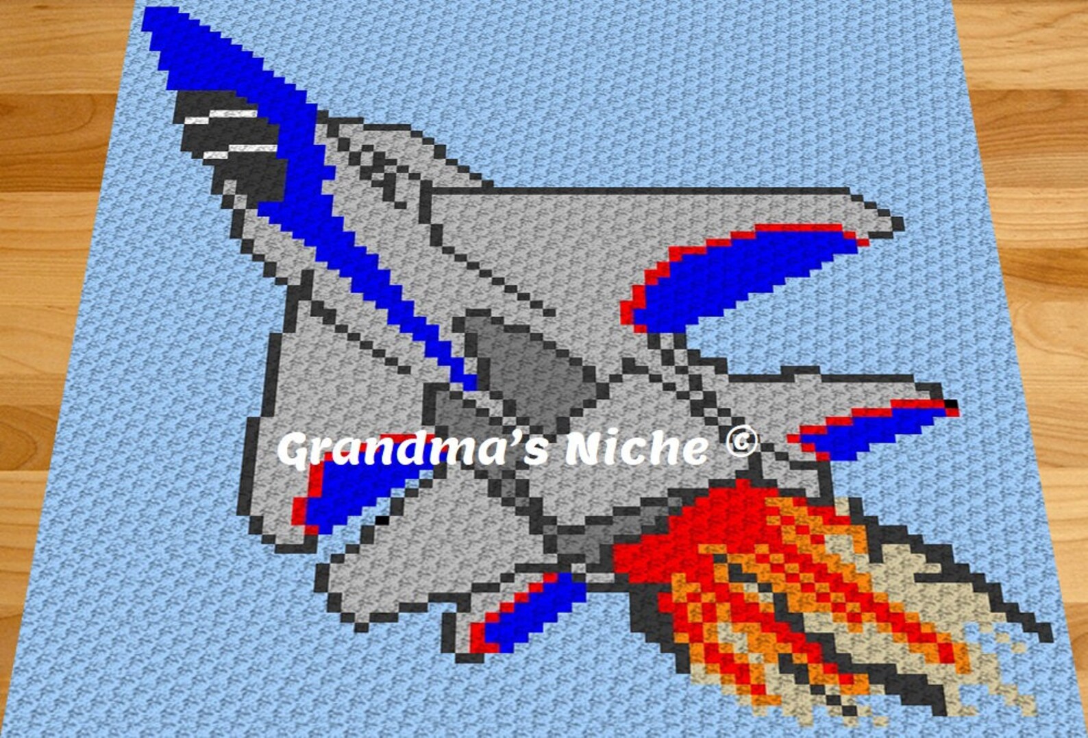 Jet Plane Crochet Blanket C2C Pattern, written Instructions, Tunisian ...