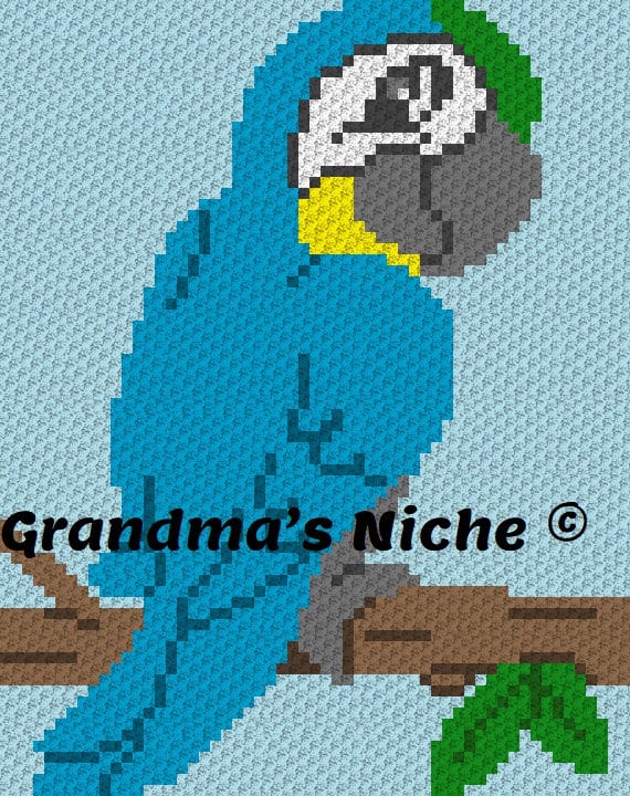 Parrot Baby Crochet Blanket C2C Pattern Written - Etsy