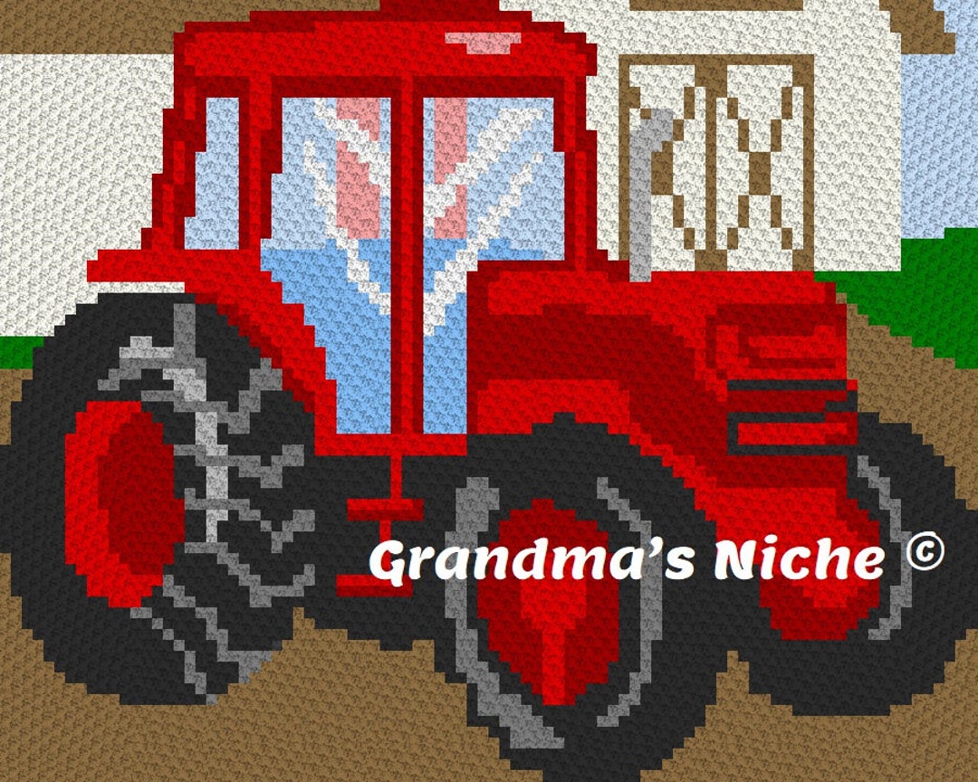 Tractor & Barn - Crochet Blanket C2C Pattern, “written Instructions ...