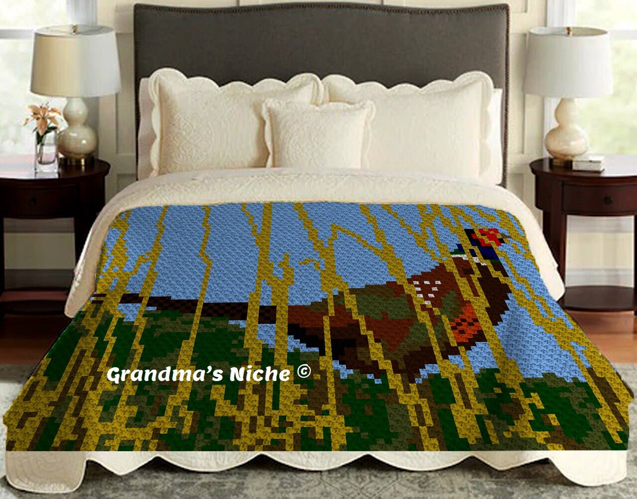 Pheasant Crochet Blanket C2C Pattern written - Etsy