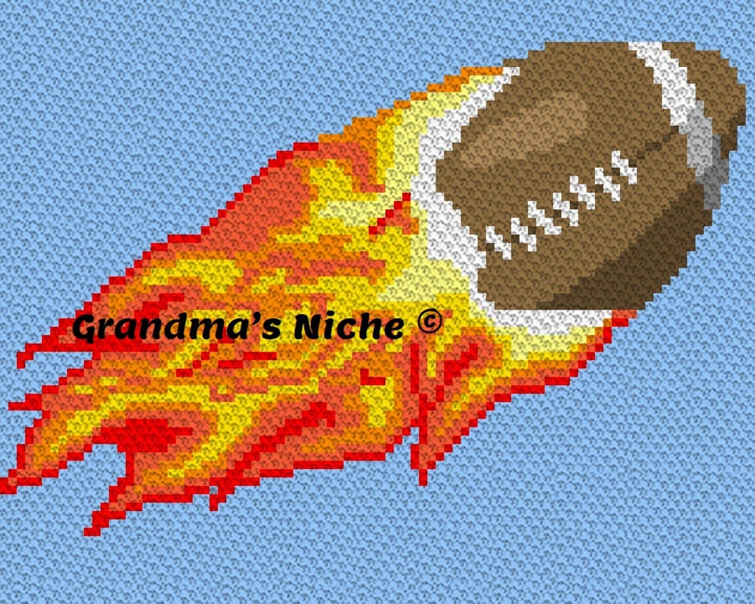 Fire Football - Crochet Blanket Pattern, C2C, Tunisian Crochet ...