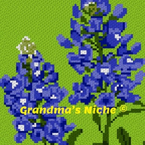 Blue Bonnet Crochet Blanket Pattern, C2C, Tunisian Crochet, Graphghan ...