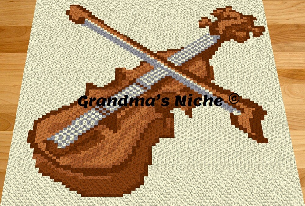 Violin Crochet Blanket C2C Pattern written Instructions - Etsy UK