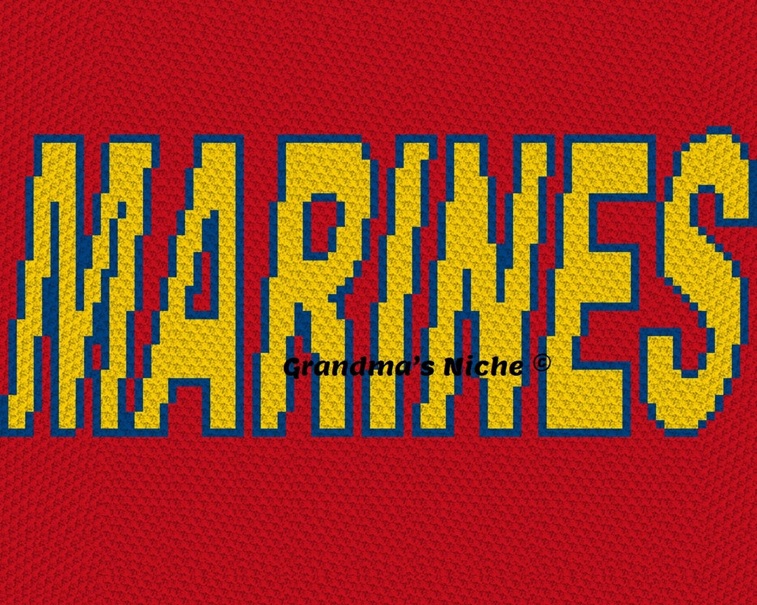 Marines - Crochet Blanket C2C Pattern, “written Instructions ...