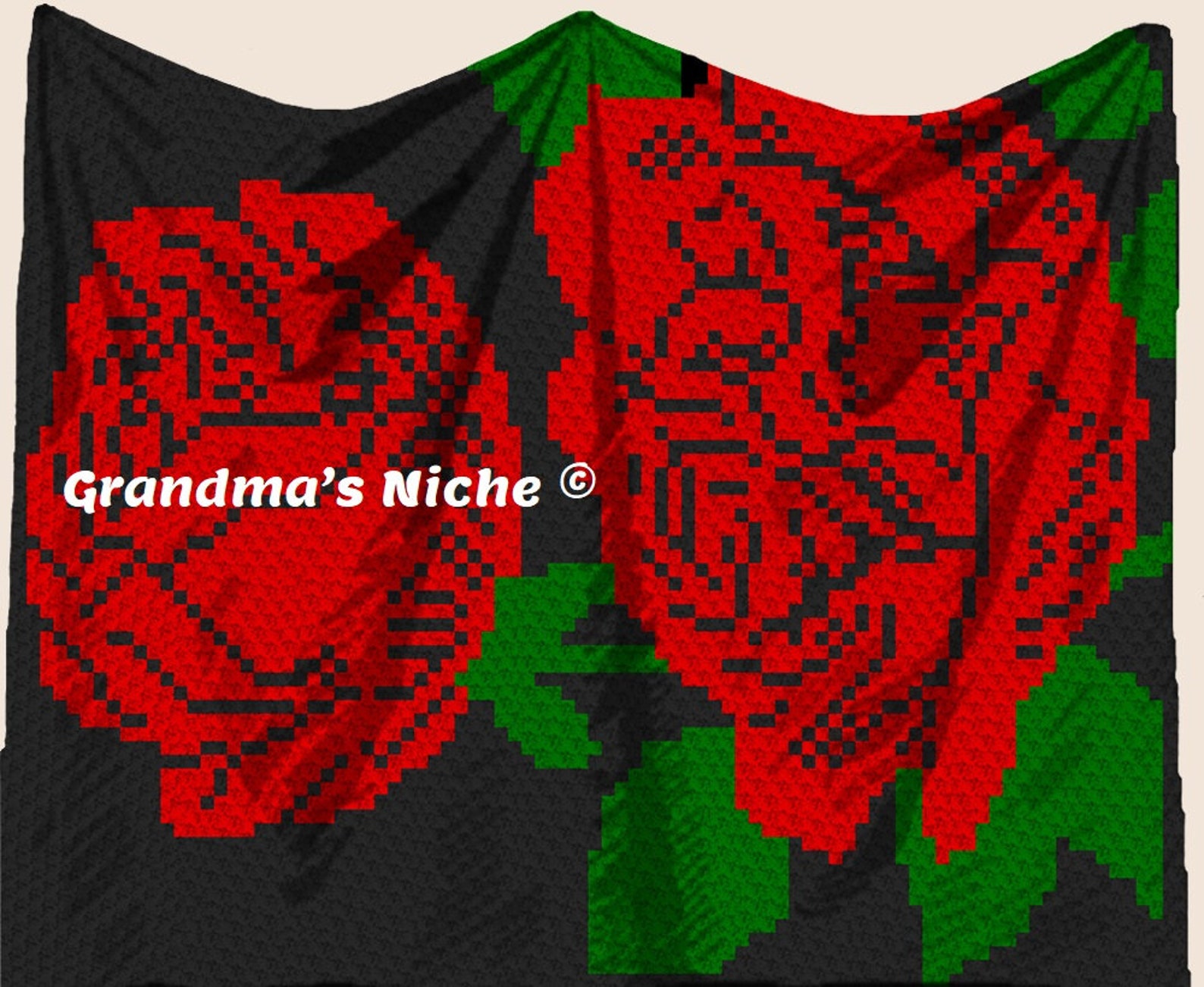 Rose in Color Crochet Blanket C2C Pattern written | Etsy