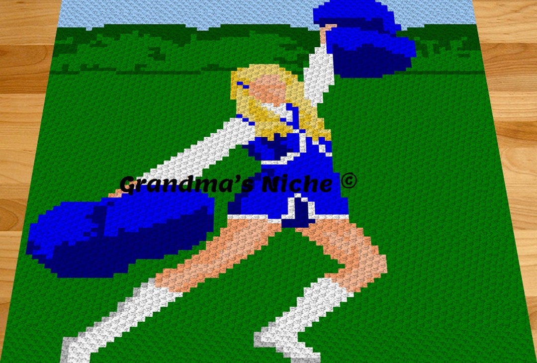 Cheerleader Stance - Crochet Blanket Pattern, C2C, Tunisian Crochet ...