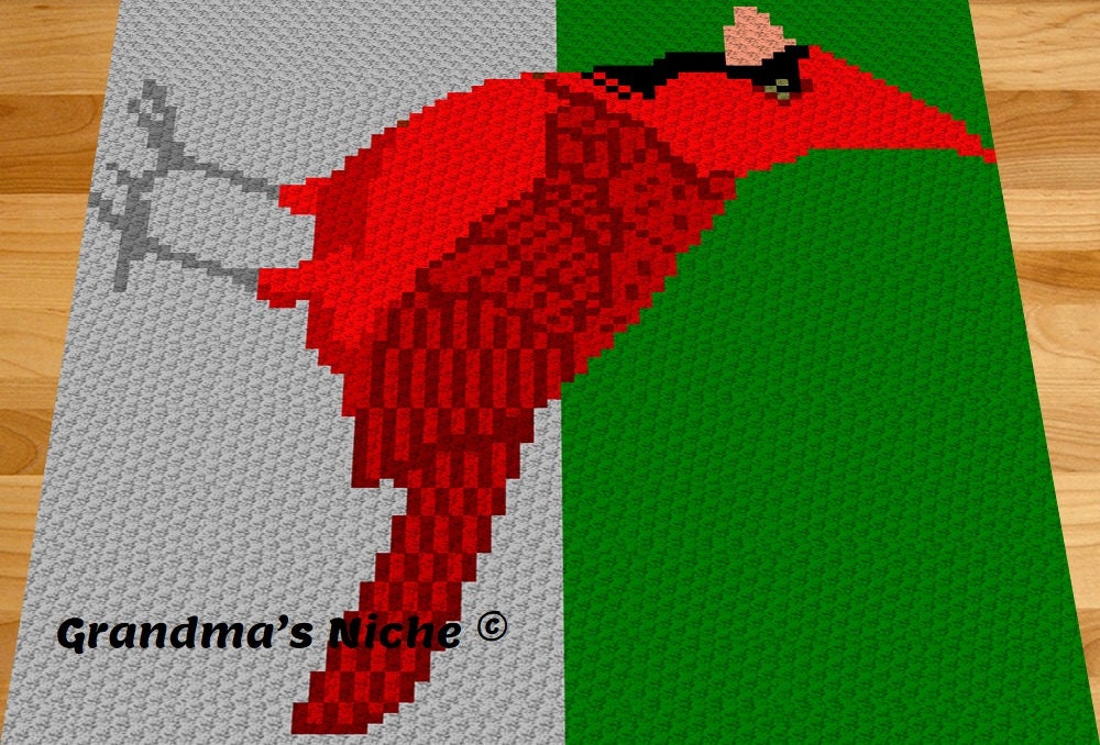 Cardinal Crochet Blanket C2C Pattern, written Instructions, Tunisian ...