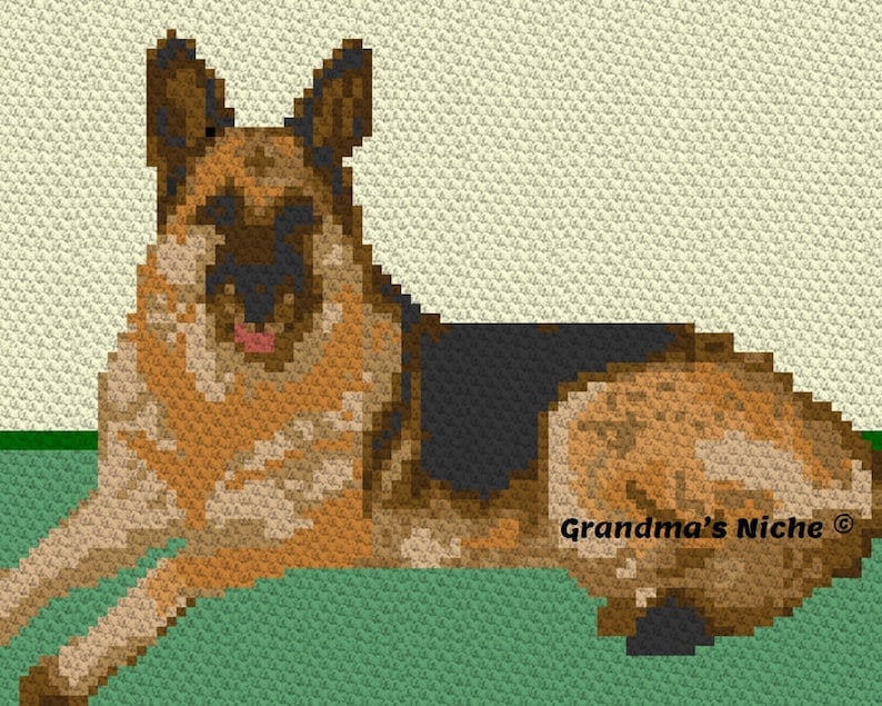 German Shepherd - Crochet Blanket C2C Pattern, “written Instructions ...