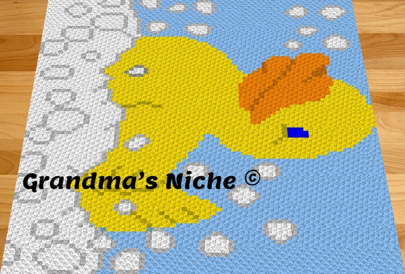 Rubber Ducky Full Size Crochet Blanket C2C Pattern, Written ...