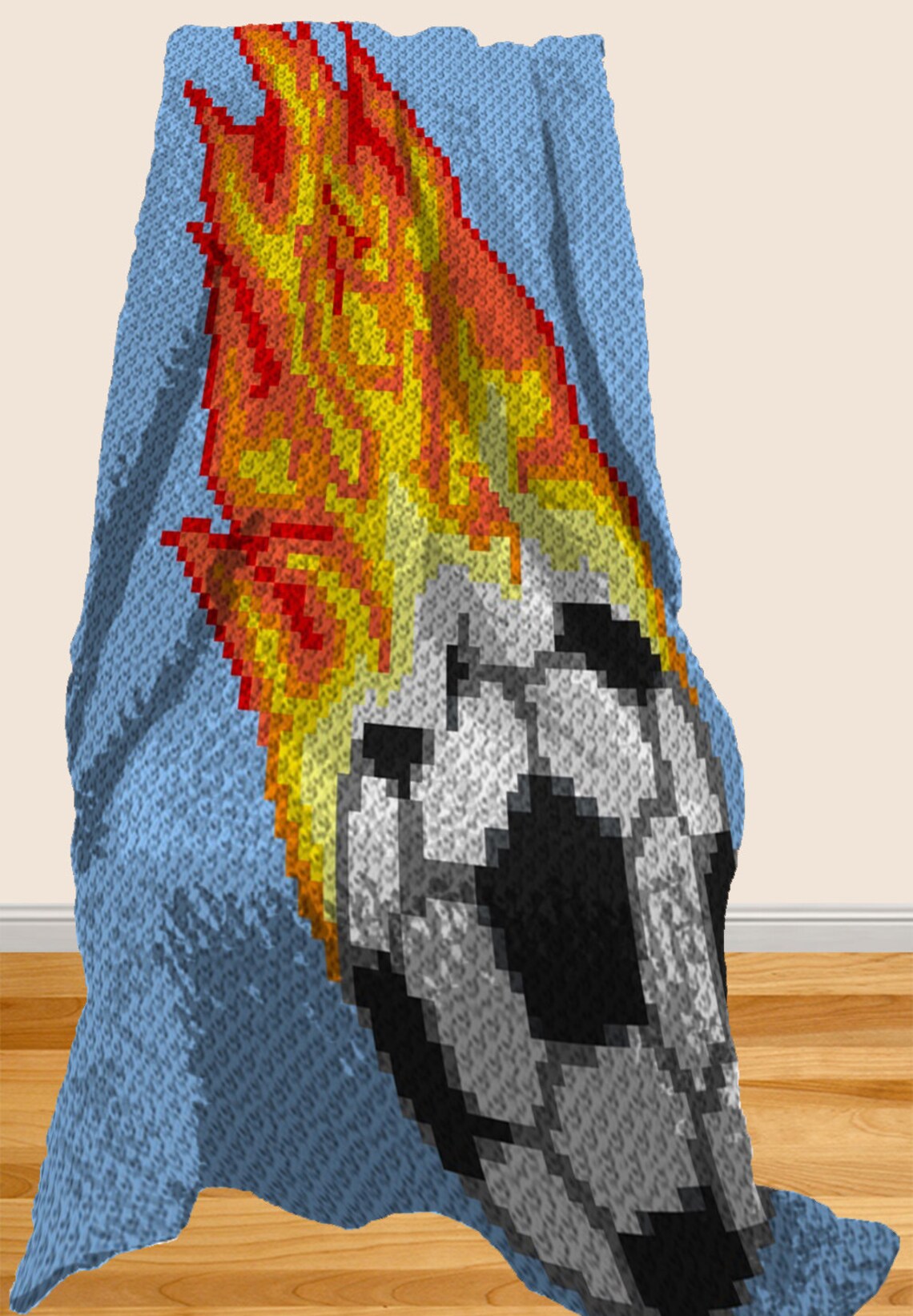 Fire Soccer Ball Crochet Blanket C2C Pattern written | Etsy