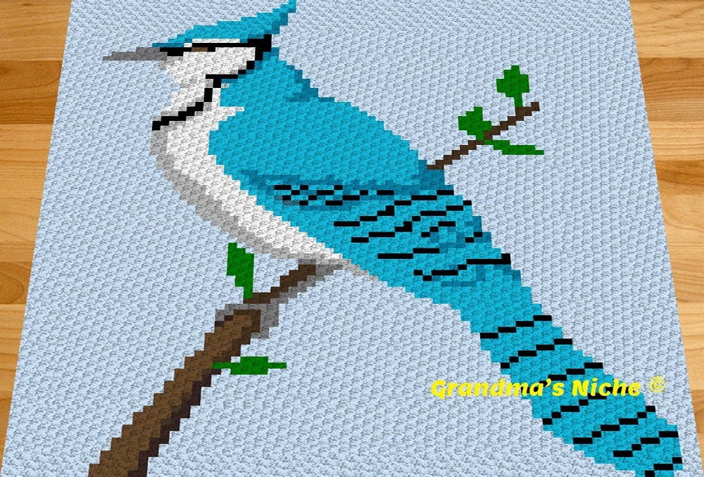 Blue Jay Crochet Blanket C2c Pattern “written Instructions