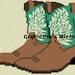 Cowboy Boot Design - Crochet Blanket Pattern, C2C, Tunisian Crochet ...