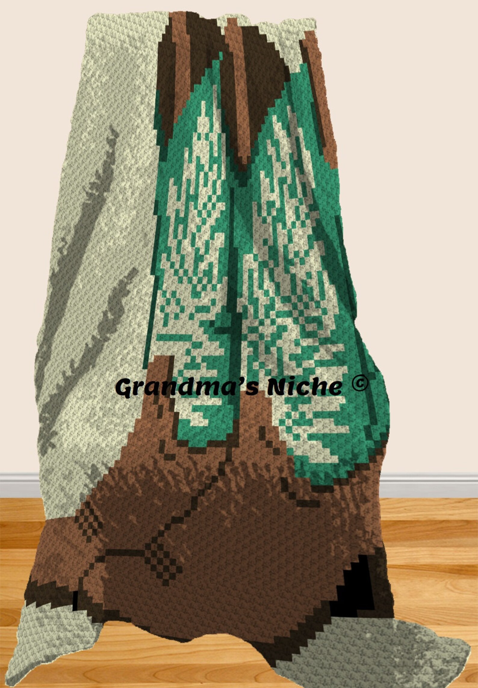 Cowboy Boot Design - Crochet Blanket Pattern, C2C, Tunisian Crochet ...