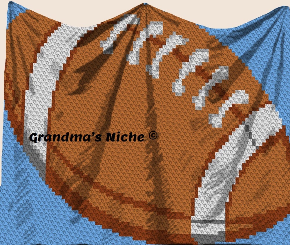 Football - Crochet Blanket C2C Pattern, “written Instructions ...