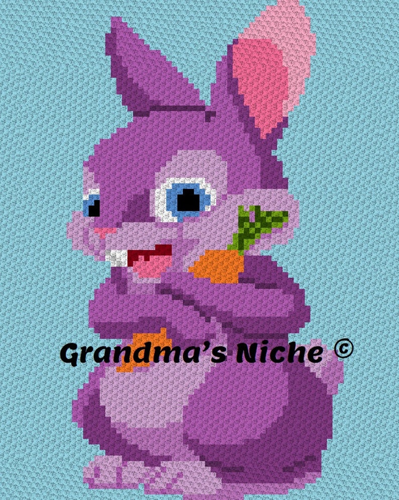 Bunny With Carrot – Crochet C2C Pattern, Written Instructions, Cross ...