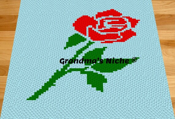 Rose Crochet Blanket C2C Pattern Written instructions | Etsy
