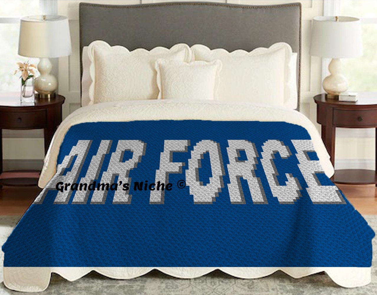 Air Force Crochet Blanket C2C Pattern written | Etsy