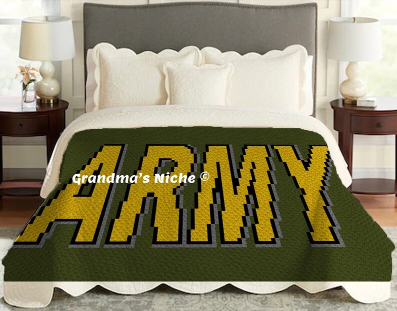 Army Crochet Blanket C2C Pattern written Instructions - Etsy