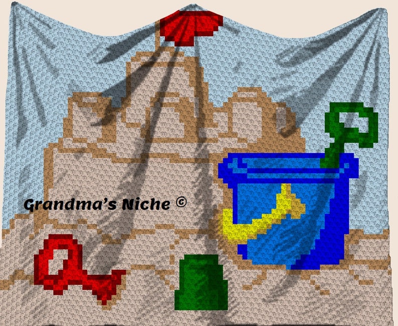 Sand Castle - Child Size - Crochet Blanket C2C Pattern, “written ...