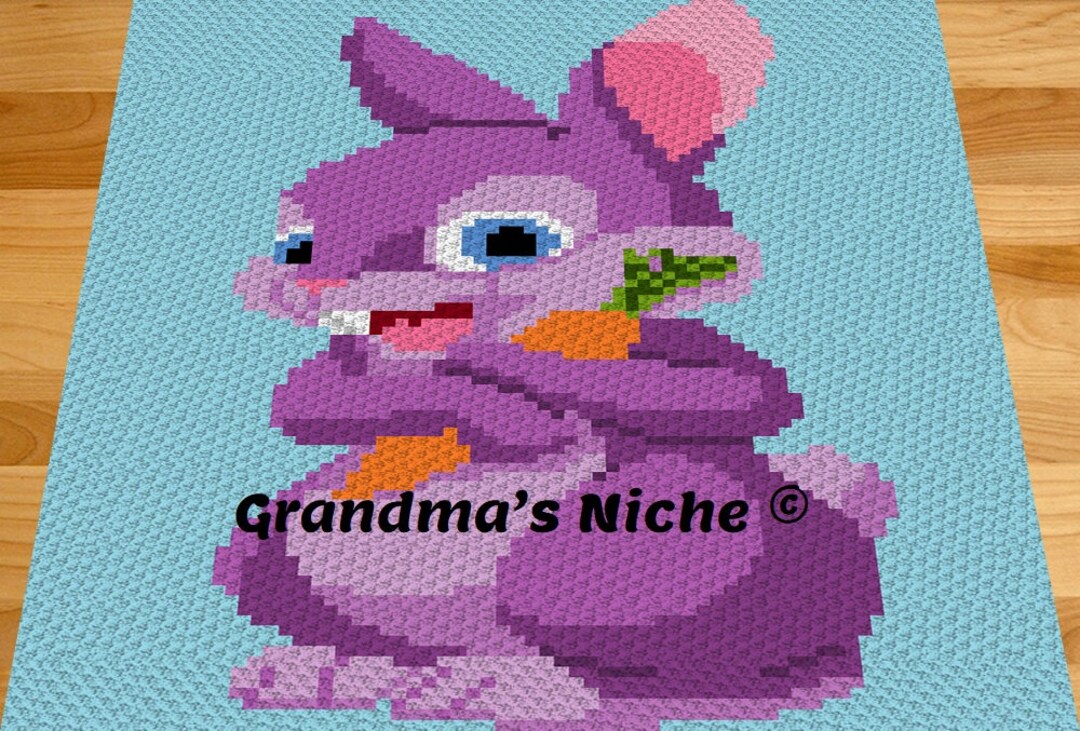 Bunny With Carrot – Crochet C2C Pattern, Written Instructions, Cross ...