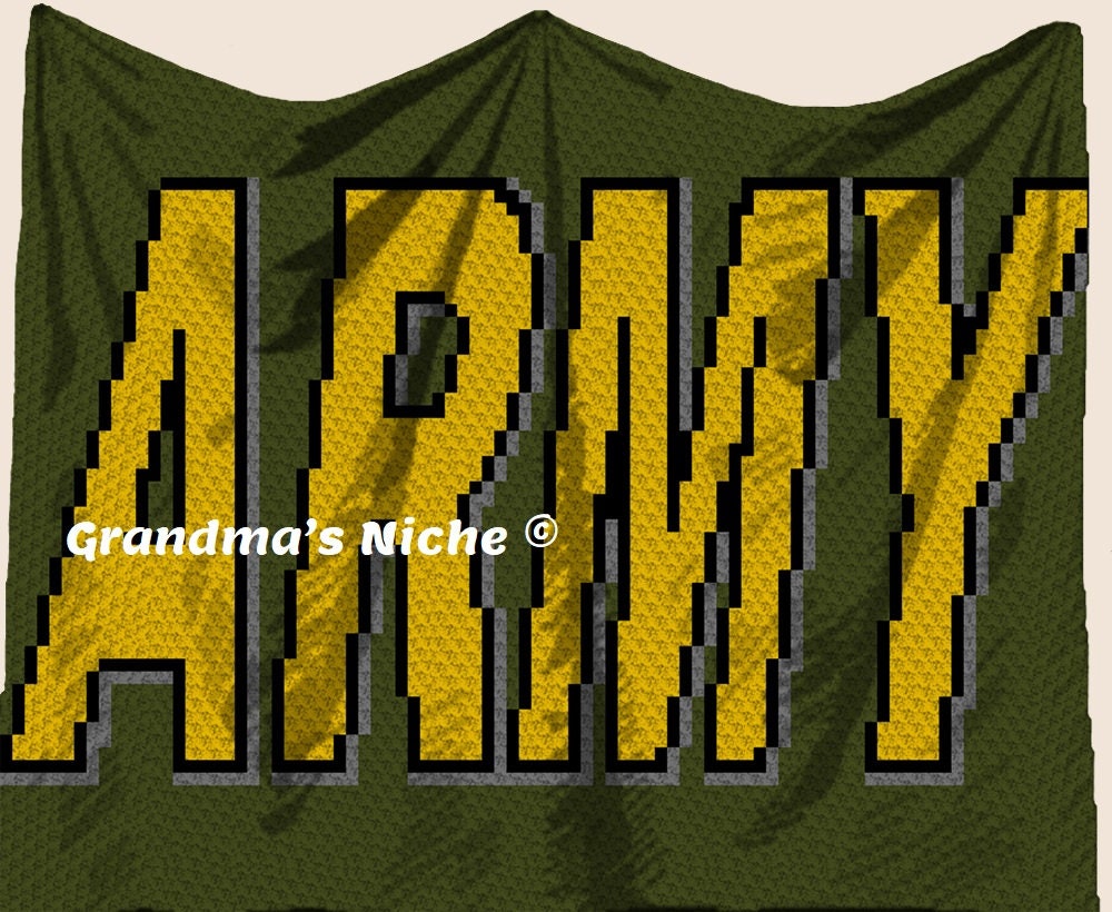 Army Crochet Blanket C2C Pattern written Instructions | Etsy