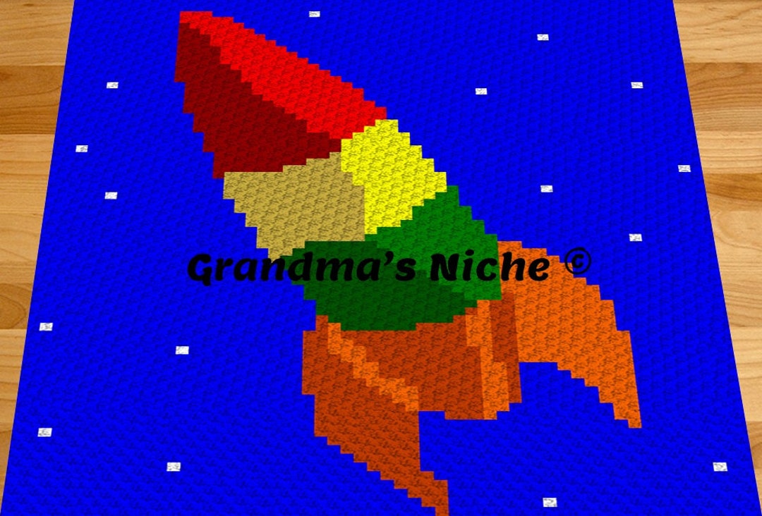 Rocket – Baby Size - Crochet Blanket Pattern, C2C, Tunisian Crochet ...