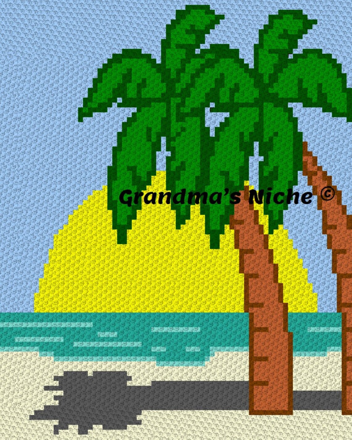 Palm Trees Crochet Blanket C2C Pattern Written | Etsy