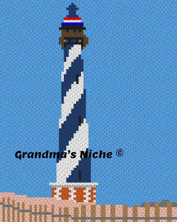 Cape Hatteras Lighthouse - Crochet Blanket C2C Pattern, “written ...