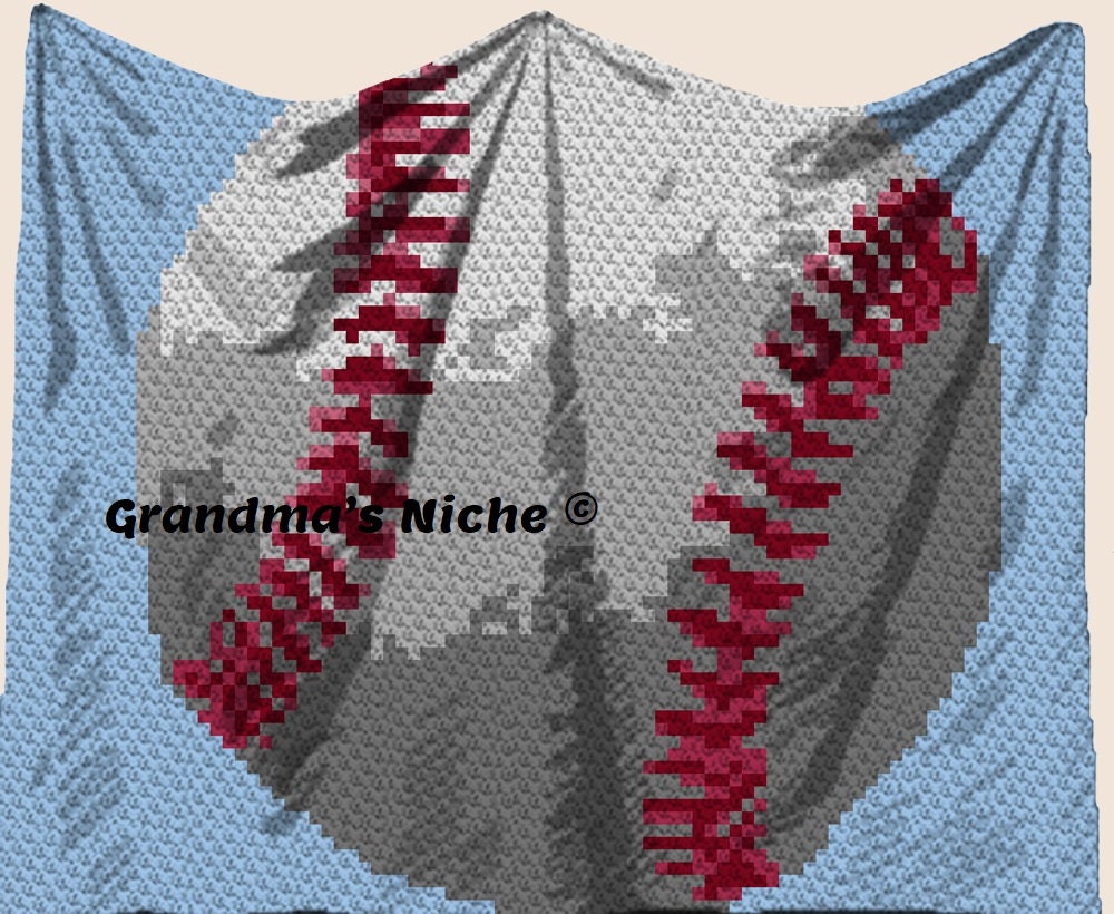 Baseball Crochet Blanket C2C Pattern written - Etsy