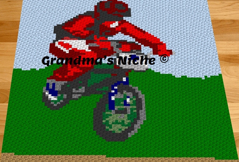 Bike Race Crochet Blanket C2C Pattern written | Etsy