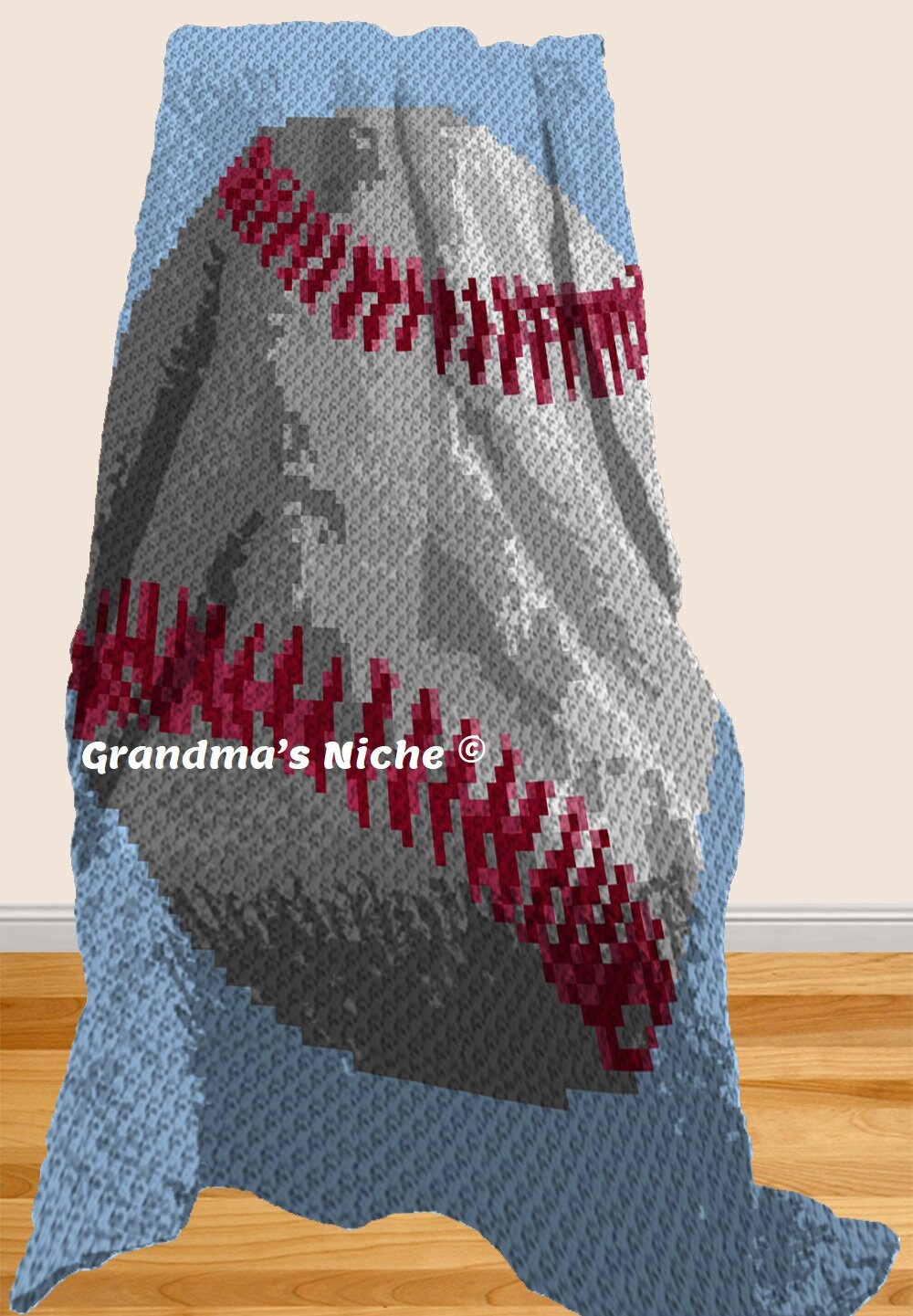 Baseball Crochet Blanket C2C Pattern Written | Etsy