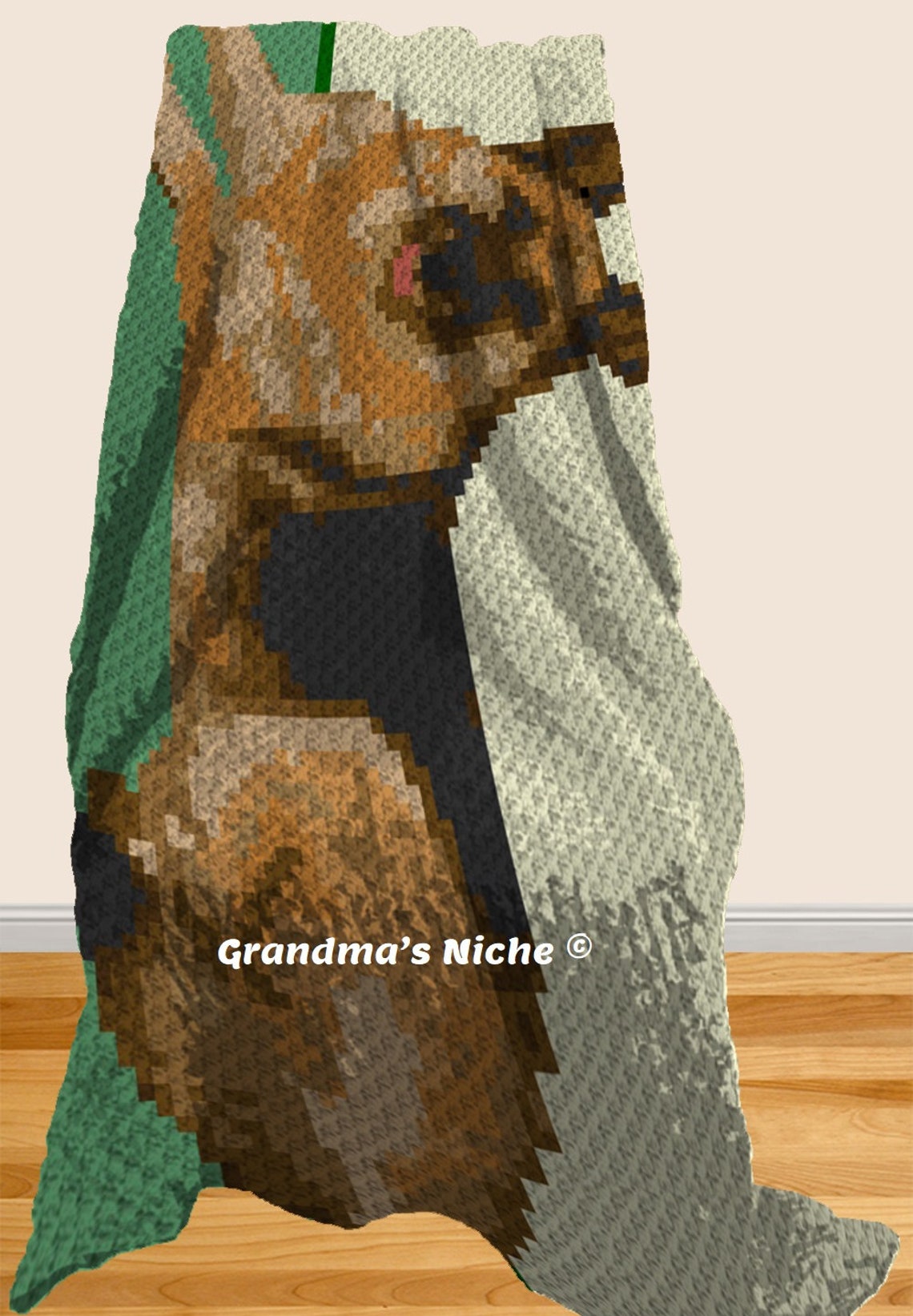 German Shepherd - Crochet Blanket C2C Pattern, “written Instructions ...