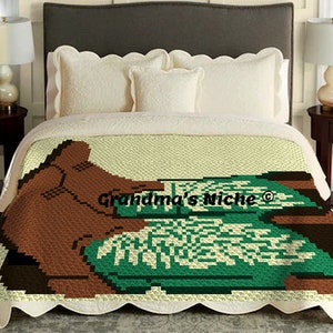 Cowboy Boot Design - Crochet Blanket Pattern, C2C, Tunisian Crochet ...