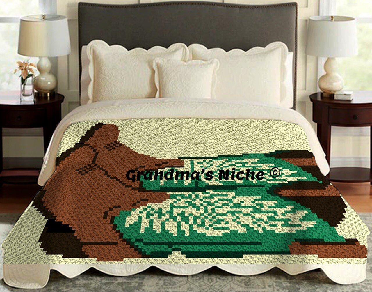 Cowboy Boot Design - Crochet Blanket Pattern, C2C, Tunisian Crochet ...