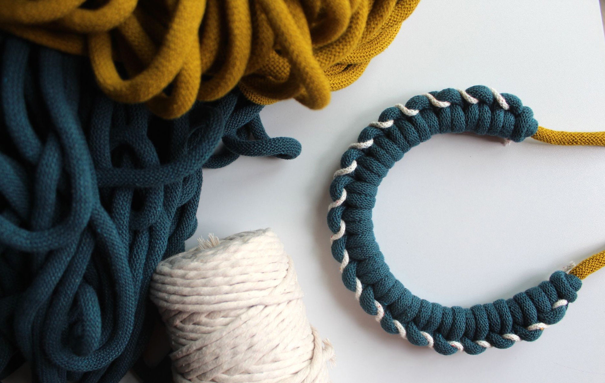 Macrame Choker Necklace Woven Rope - Fabric Handmade Necklace ...