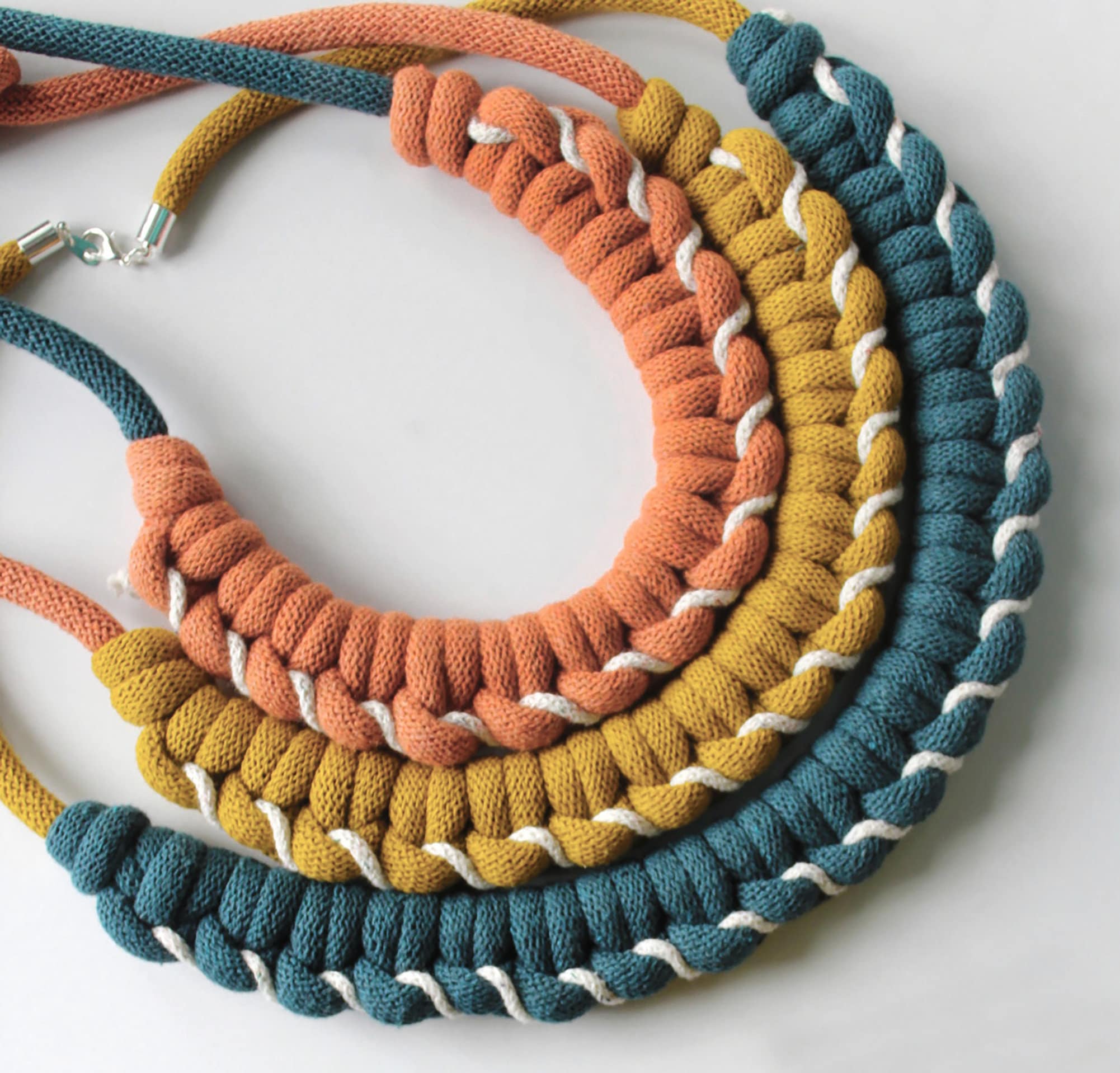 Macrame Choker Necklace Woven Rope - Fabric Handmade Necklace ...