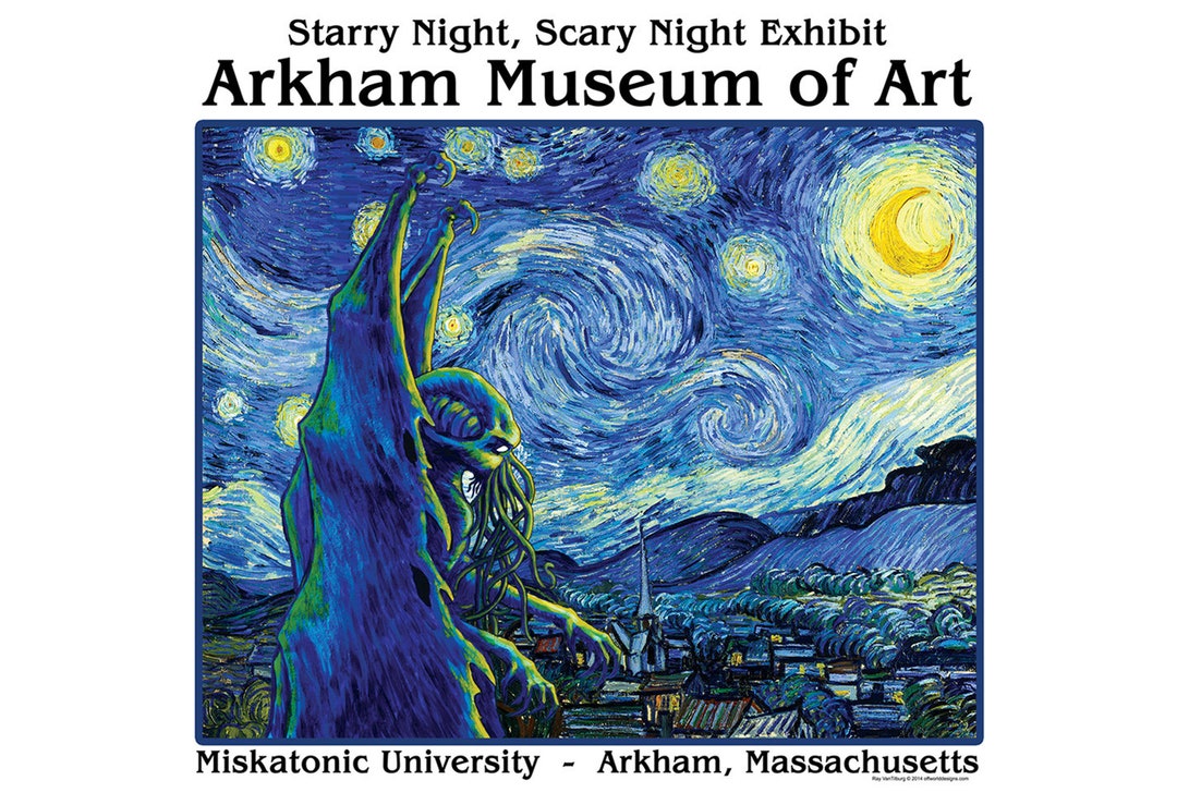 Starry Night, Cthulhu, Arkham Museum of Art - Etsy