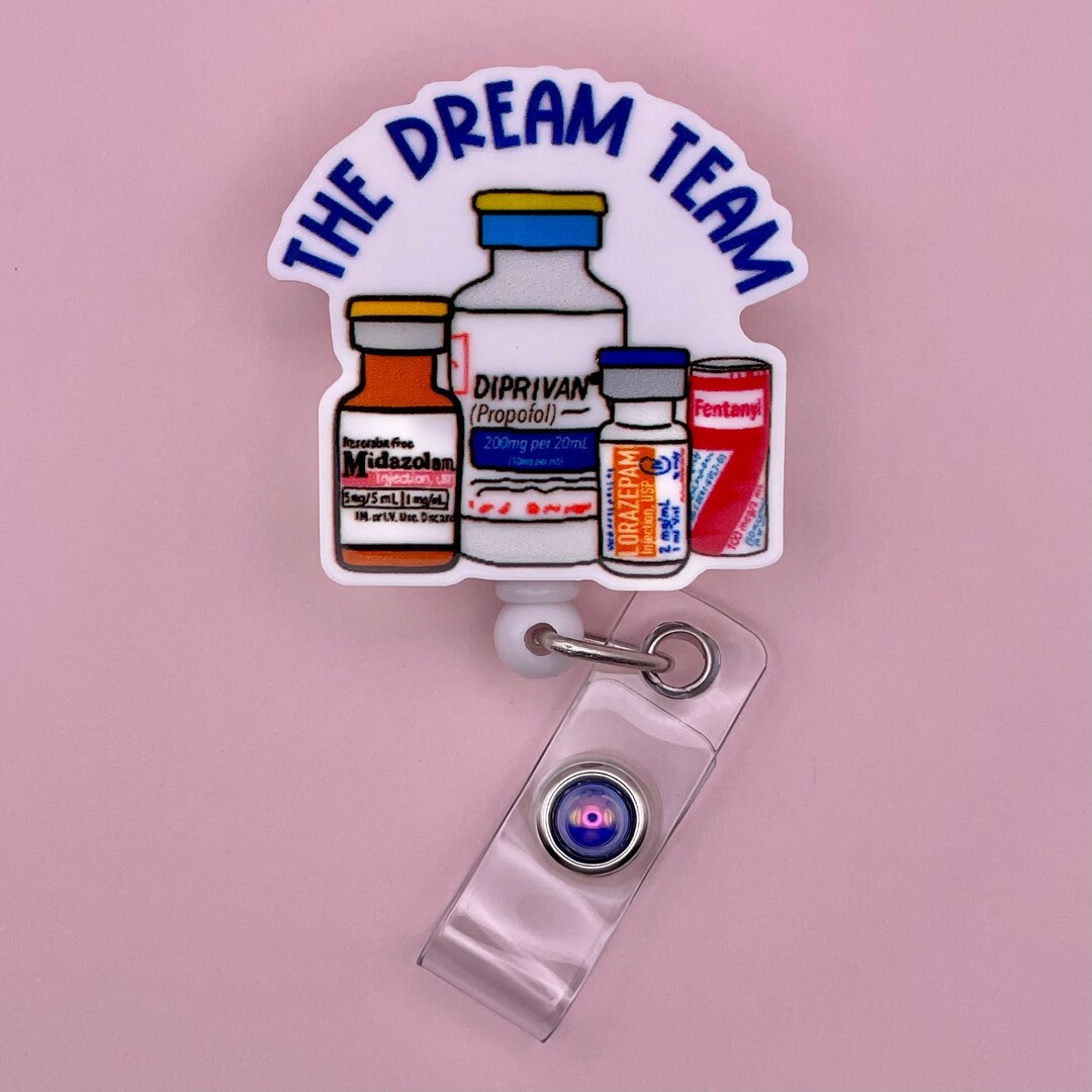 Anesthesia Badge Reel, the Dream Team ID Holder, Retractable Badge Reel ...