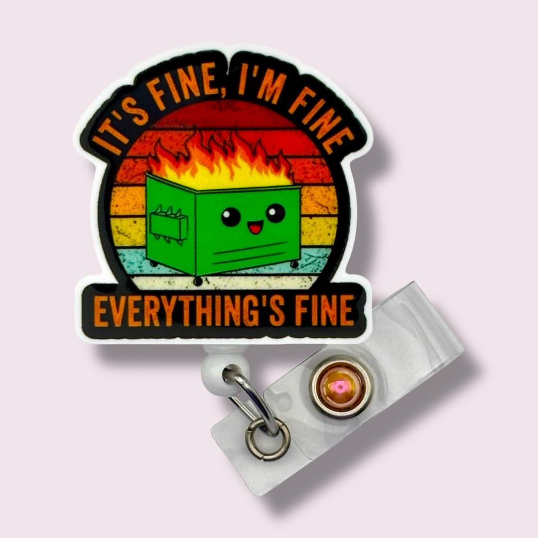 Dumpster Fire Meme Badge Reel: Funny Retractable Badge Holder - Etsy