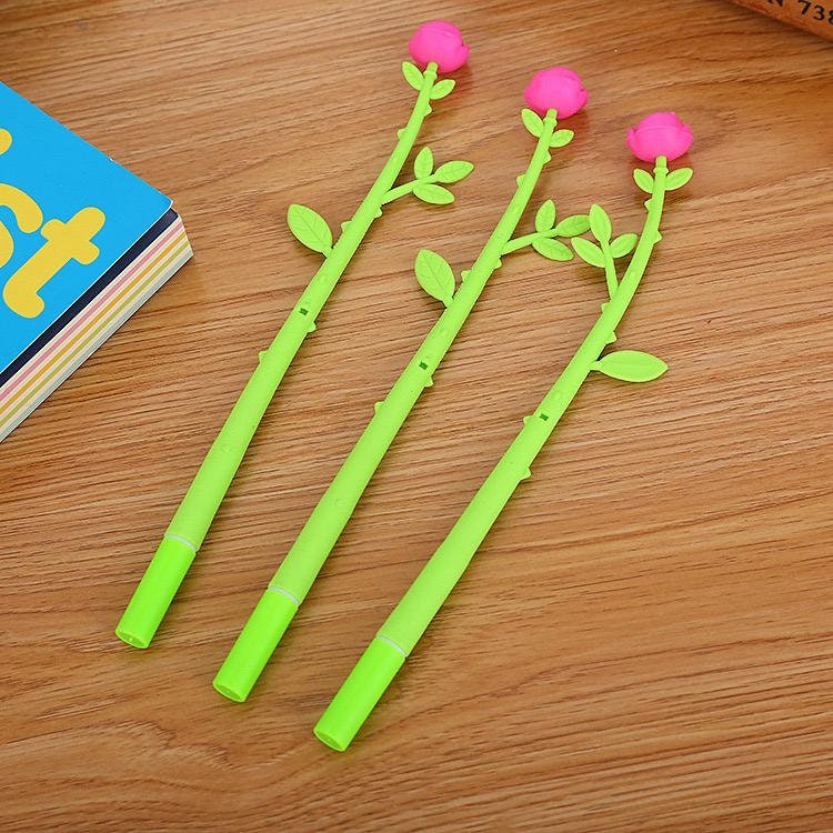 1pcs Rose Flowers Kawaii Gel Pens Cute High Quality Ballpoint Pen Back ...