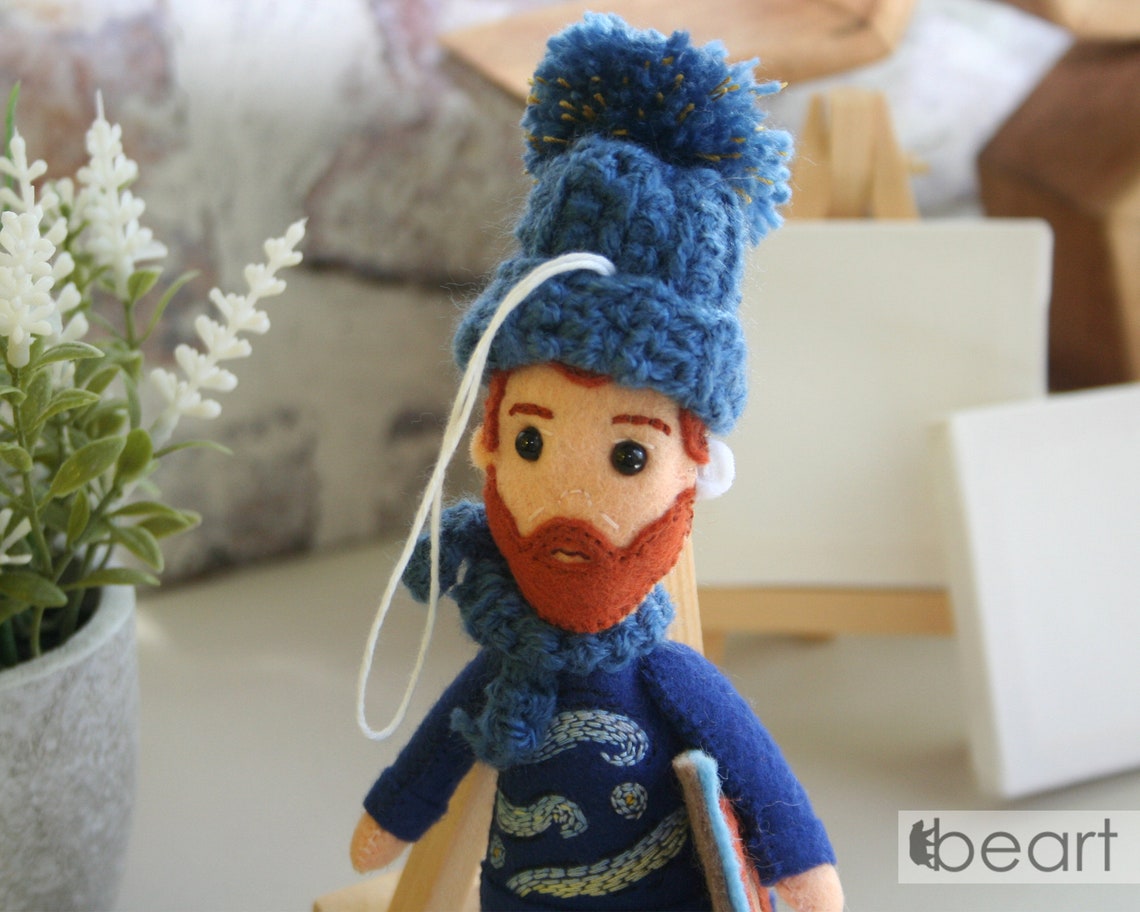 Vincent van Gogh felt ornament hanging historical decoration | Etsy