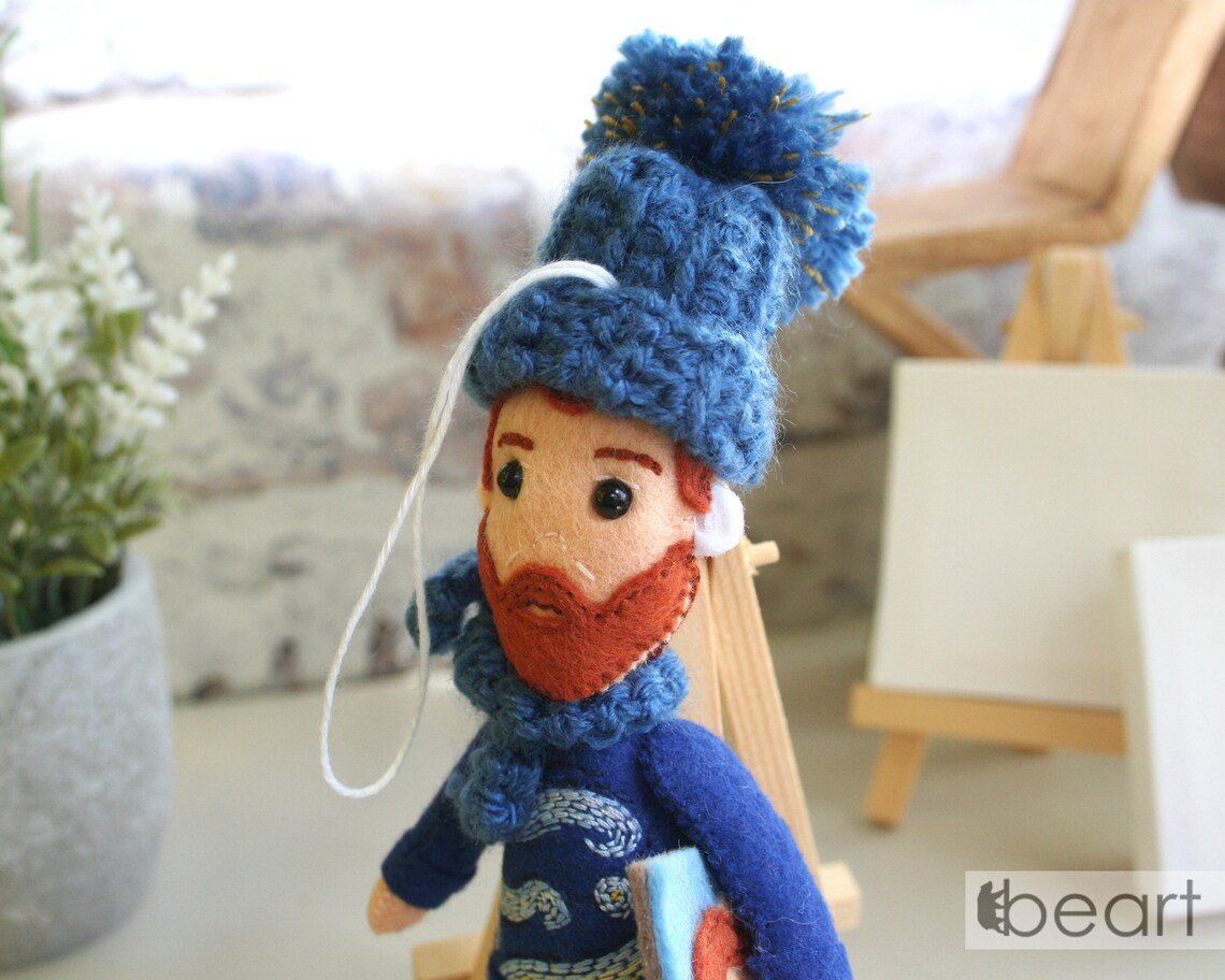 Vincent van Gogh felt ornament hanging historical decoration | Etsy