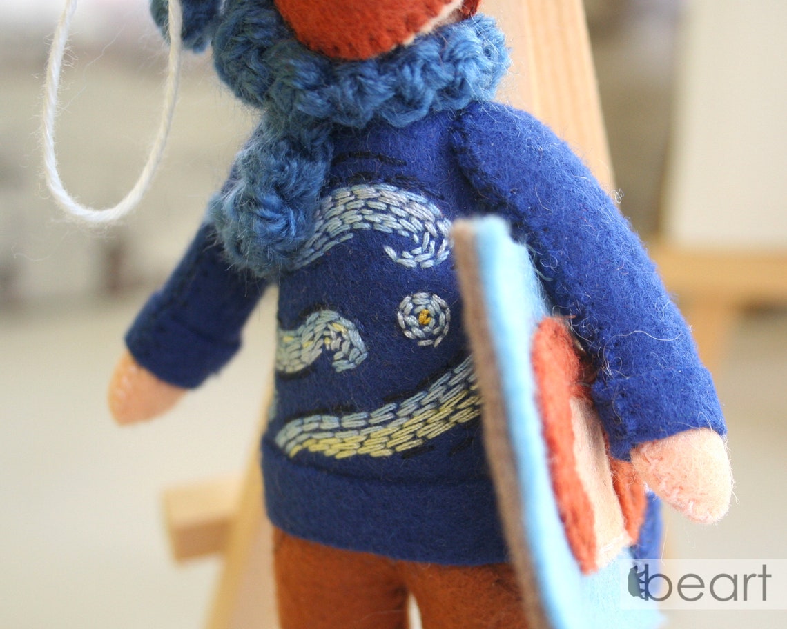 Vincent van Gogh felt ornament hanging historical decoration | Etsy